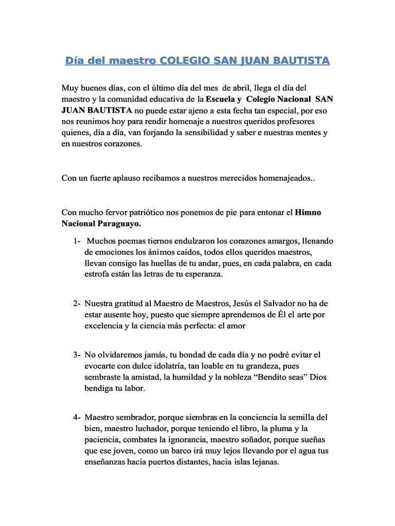 Qdoc - Tips - Modelo de Programa para Dia Del Maestro | PDF