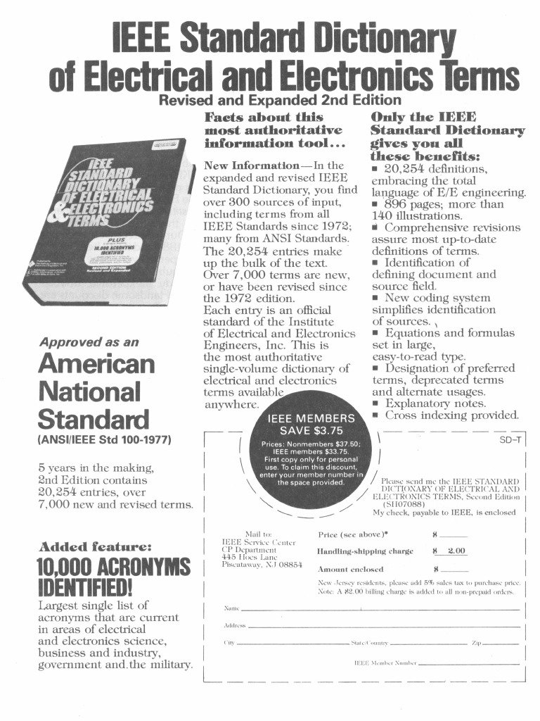 IEEE Standard Dictionary of Electrical and Electronics Terms | PDF ...