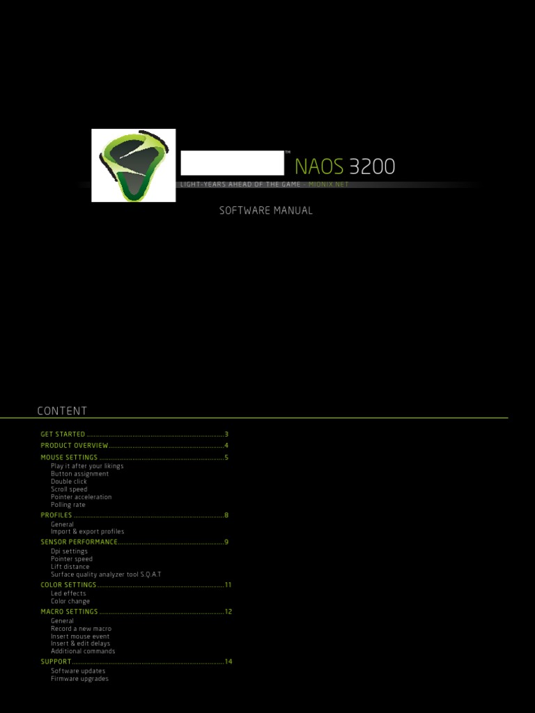 Software Manual Mionix Naos 3200 | PDF | Button (Computing) | Software Development