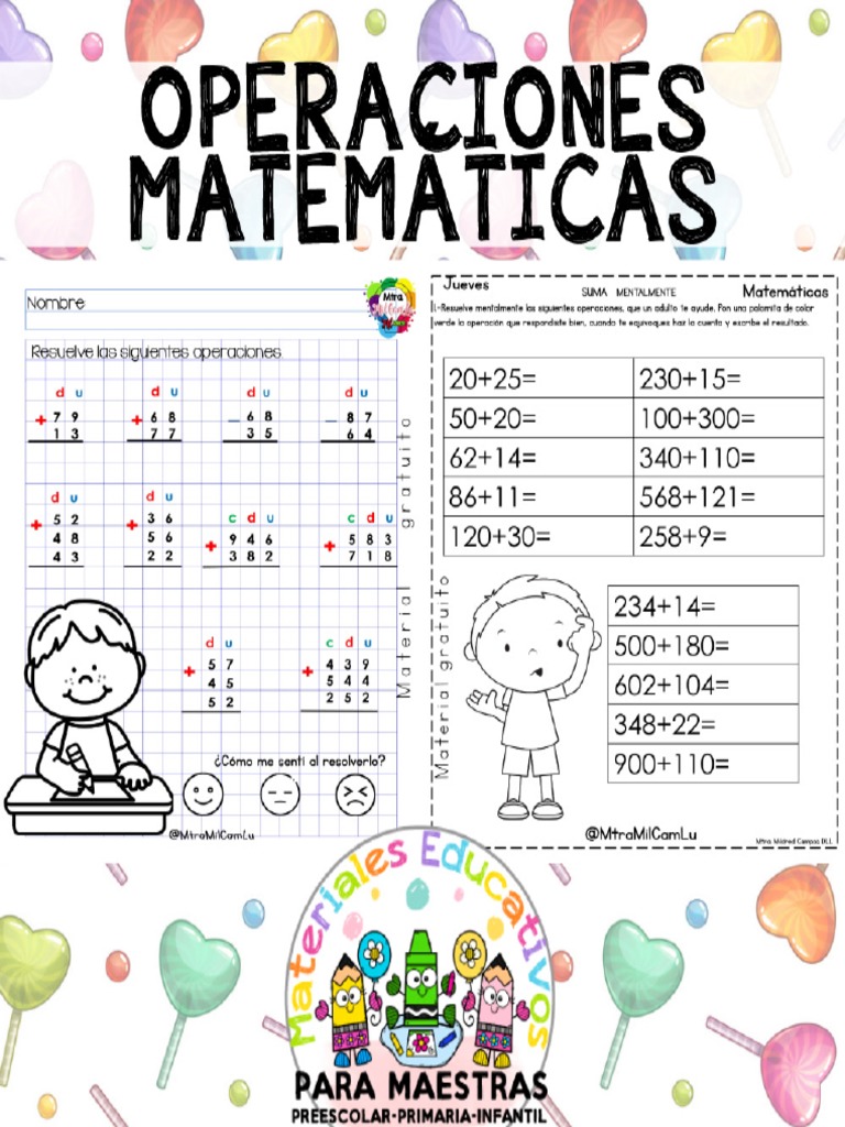 Cuaderno para repasar operaciones matemáticas recopilado por Materiales ...