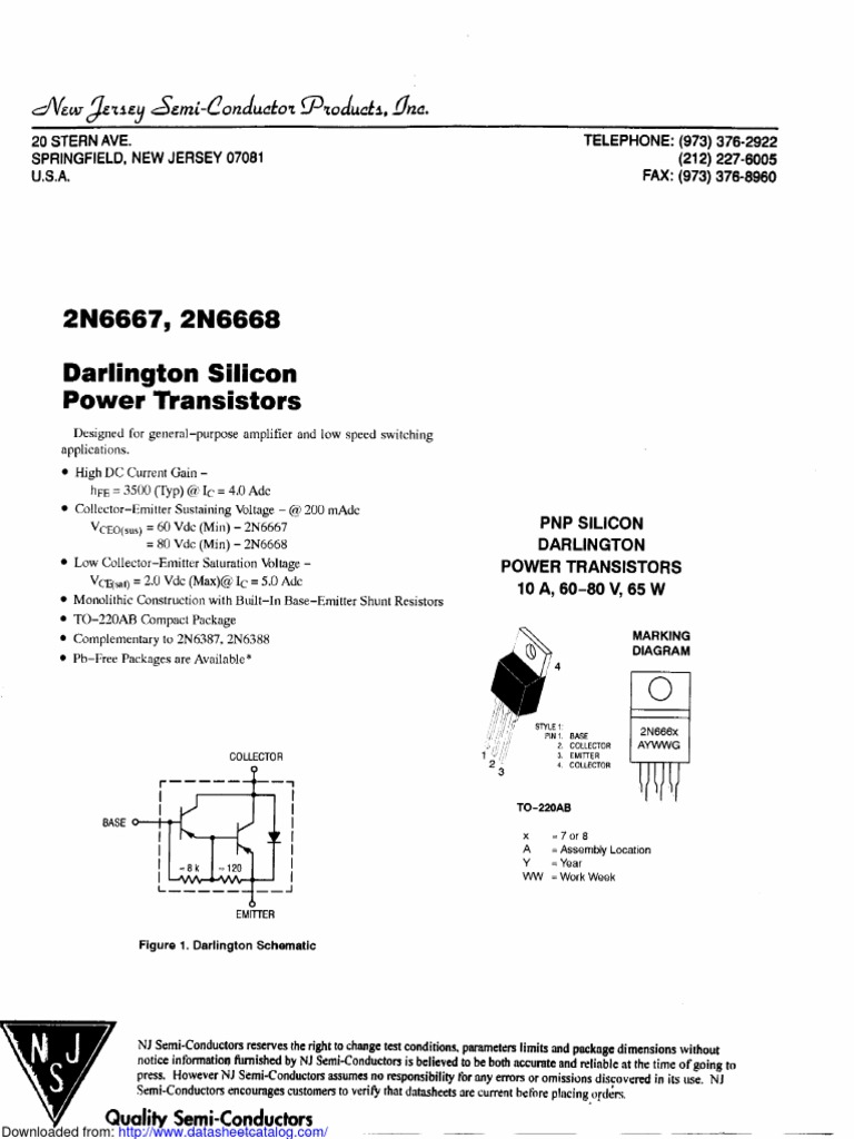 1H Transistor PNP 10a 80V Darlington To 220 1579892328 | PDF | Bipolar ...