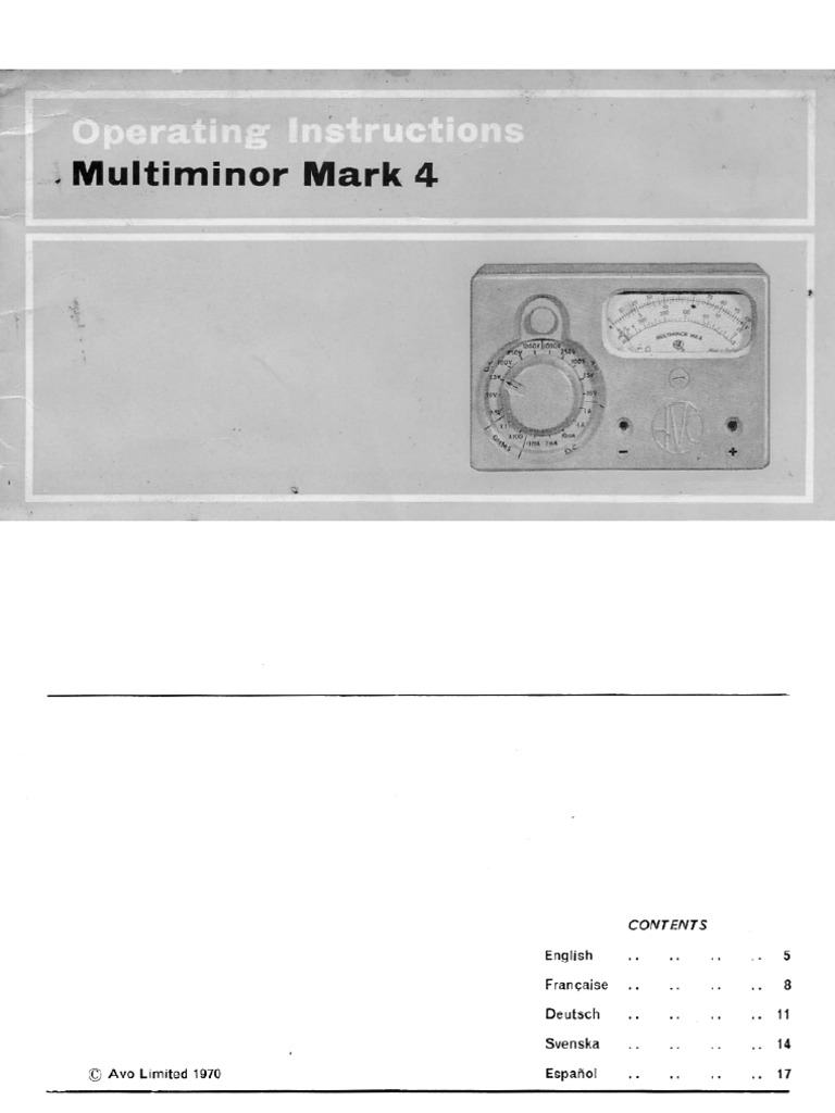 AVO Multiminor MK4 | PDF