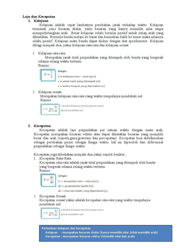 Laju Dan Kecepatan | PDF