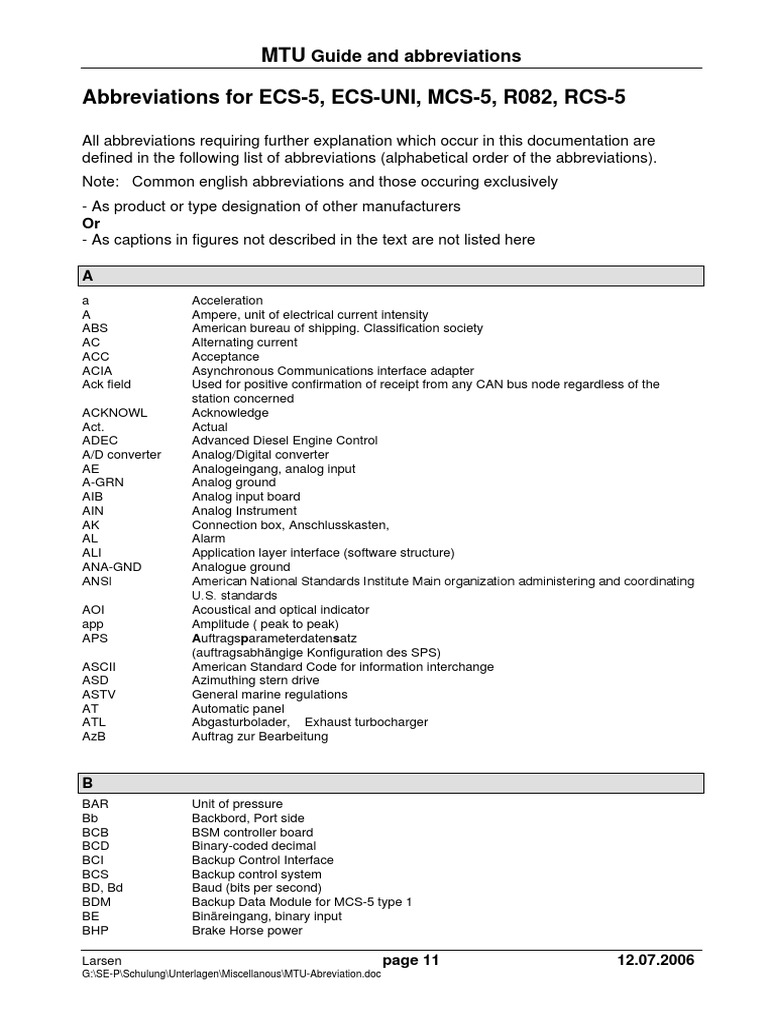 Siglas Mtu | PDF | Programmable Logic Controller | Diesel Engine