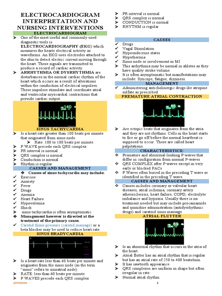 Electrocardiogram Interpretation and Nursing Inter | PDF ...