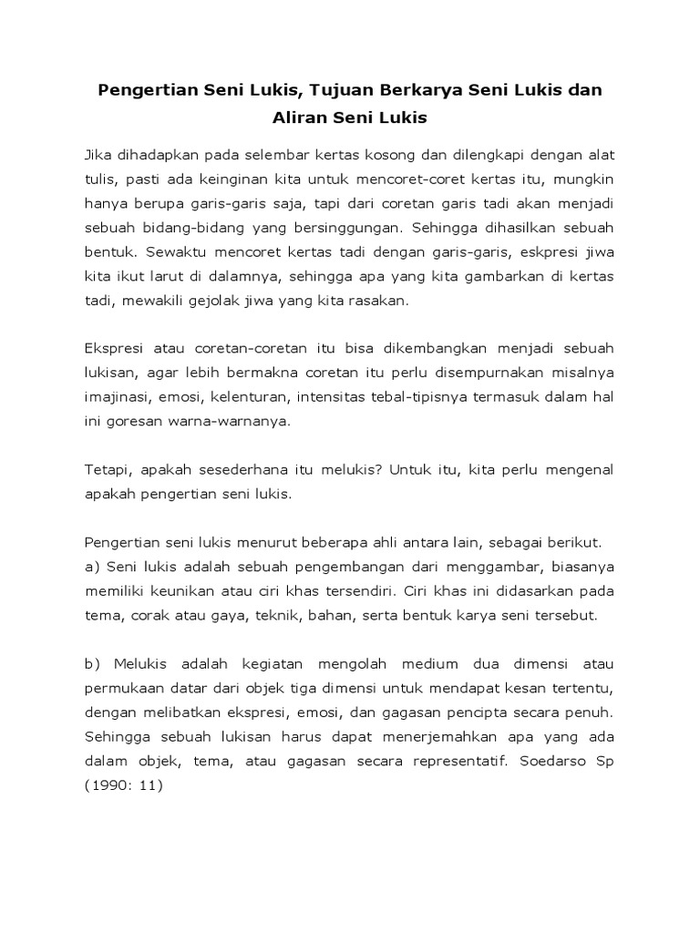 Pengertian Seni Lukis | PDF
