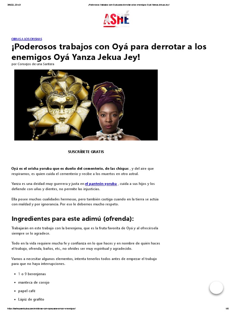 ¡Poderosos Trabajos Con Oyá para Derrotar A Los Enemigos Oyá Yanza ...