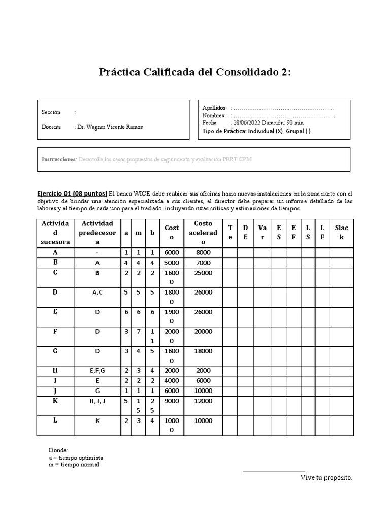 Práctica Consolidado 2 20281 Solucionario | PDF | Vehículo de motor | Vehículos terrestres