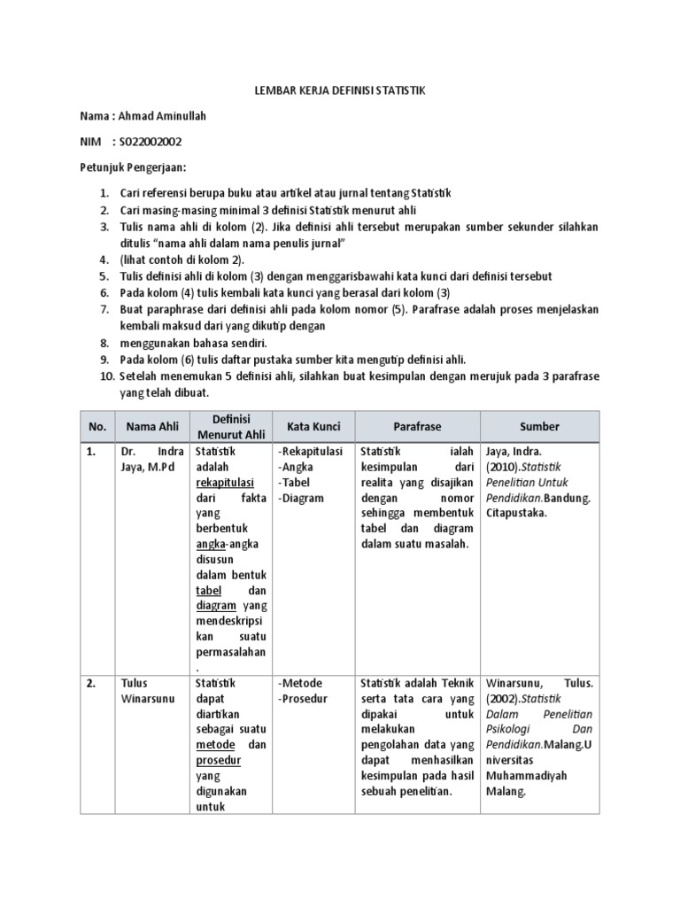 Definisi Statistik Menurut Ahli | PDF