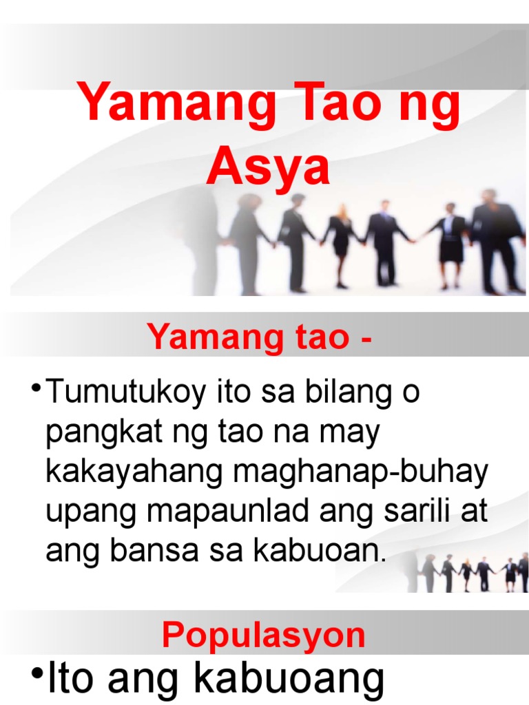 Yamang Tao NG Asya | PDF