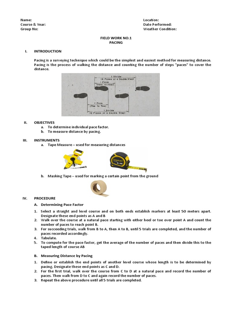 Measuring Distance Through Natural Pacing: A Field Experiment in ...