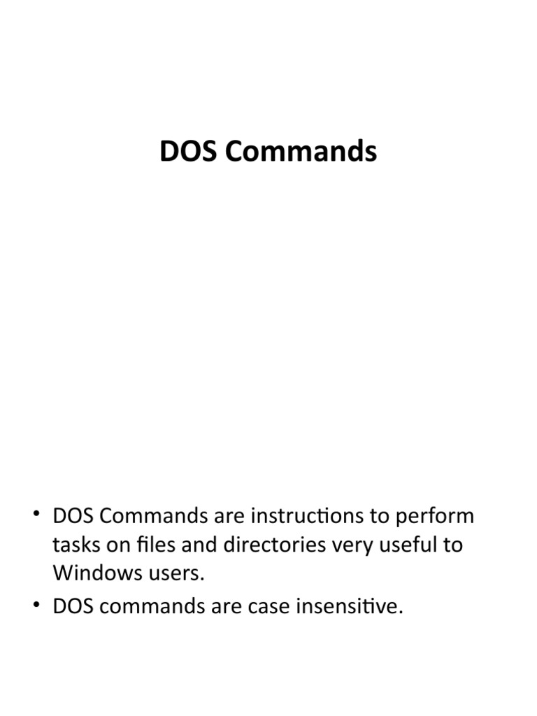 DOS Commands | PDF | Computer File | Floppy Disk DOS Commands | PDF | Computer File | Floppy Disk