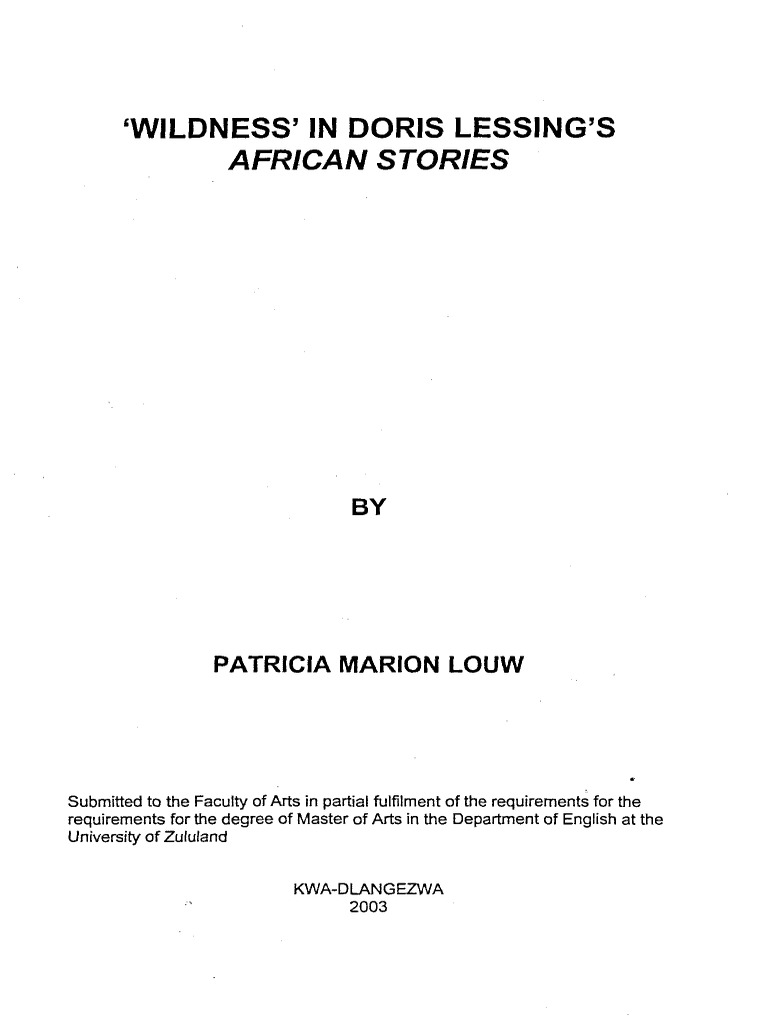 In Doris Lessing's African Stories - UZSpace Home - The University of ...
