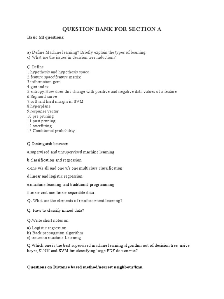 Question Bank Pdf Regression Analysis Logistic Regression