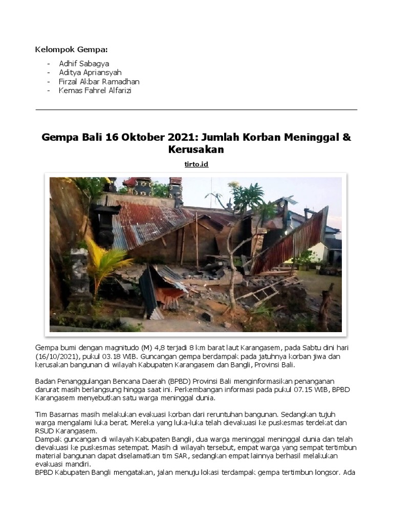 Berita Gempa | PDF