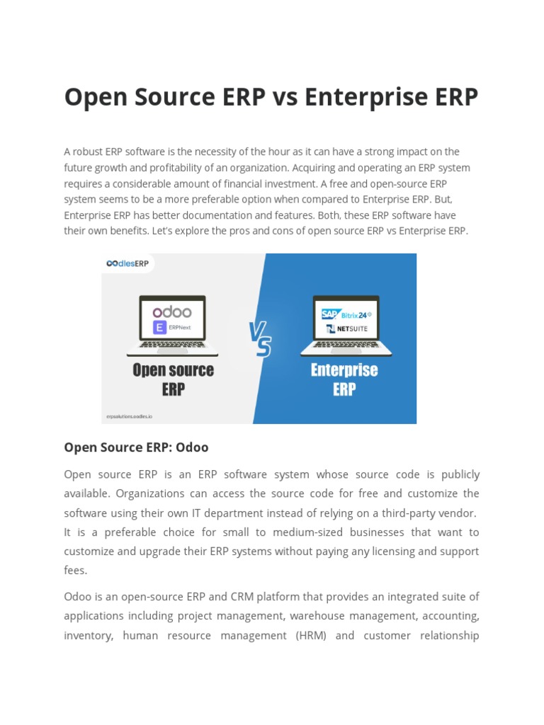 Open Source ERP Vs Enterprise ERP | PDF | Enterprise Resource Planning ...