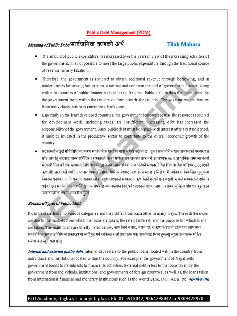 Public Debt Management Pdf Public Finance Government Spending