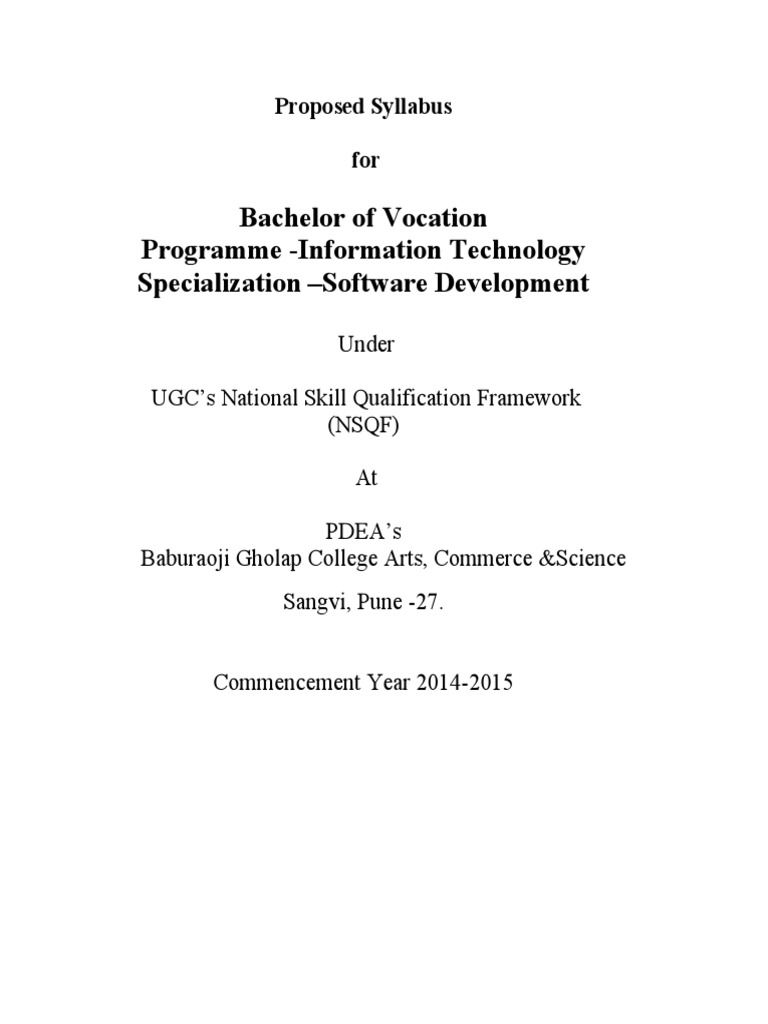 Bachelor of Vocation IT Syllabus | PDF | Computer Network | Scratch ...