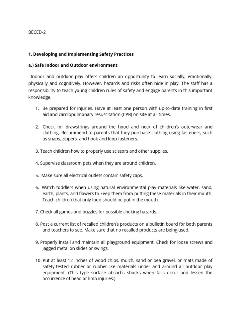 Research-Developing and Implementing Safety Practices | PDF ...