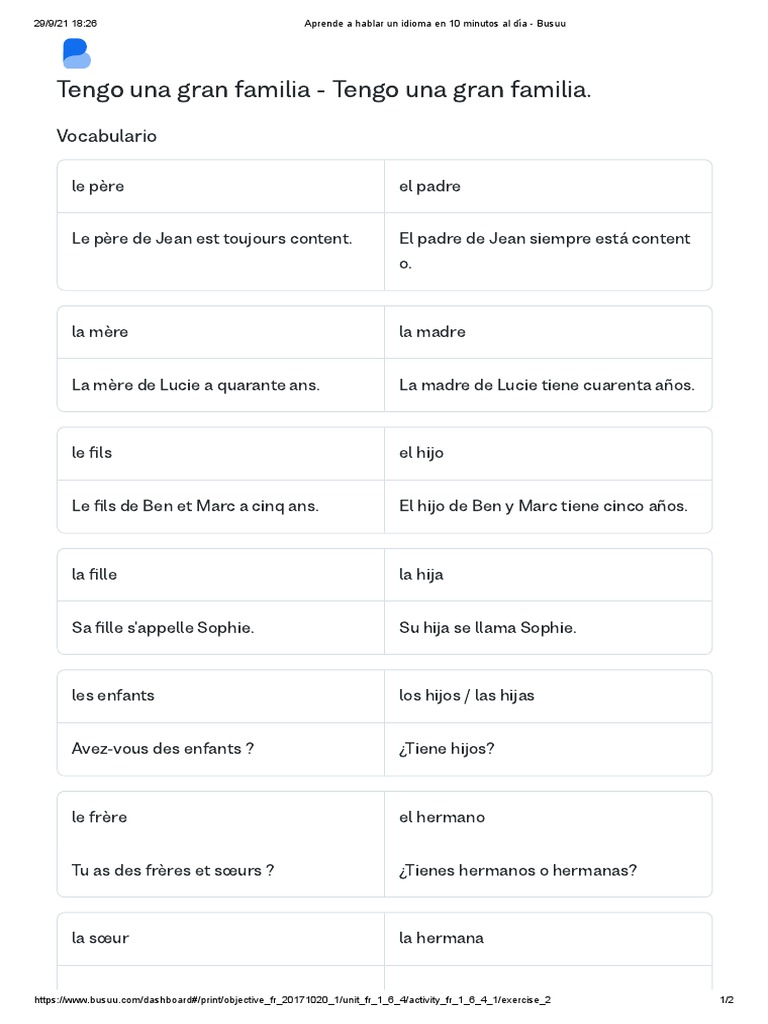Lección 15. Describir Tu Familia | PDF | Artes del Lenguaje y Comunicación
