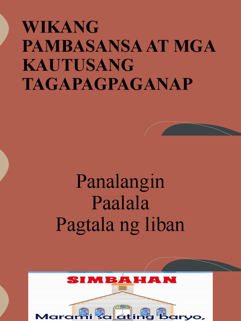 Mga Batas Kautusan Sa Wikang Pambansa Week5 | PDF