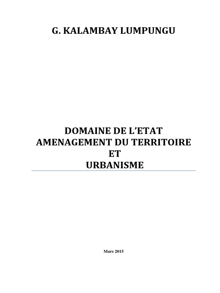 Aménagement du Territoire en RDC | PDF | Loi | Communes de France