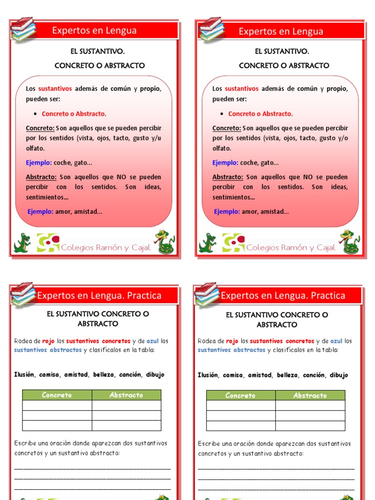 2 - Sustantivo Concreto y Abstracto | PDF | Ciencia cognitiva | Lingüística