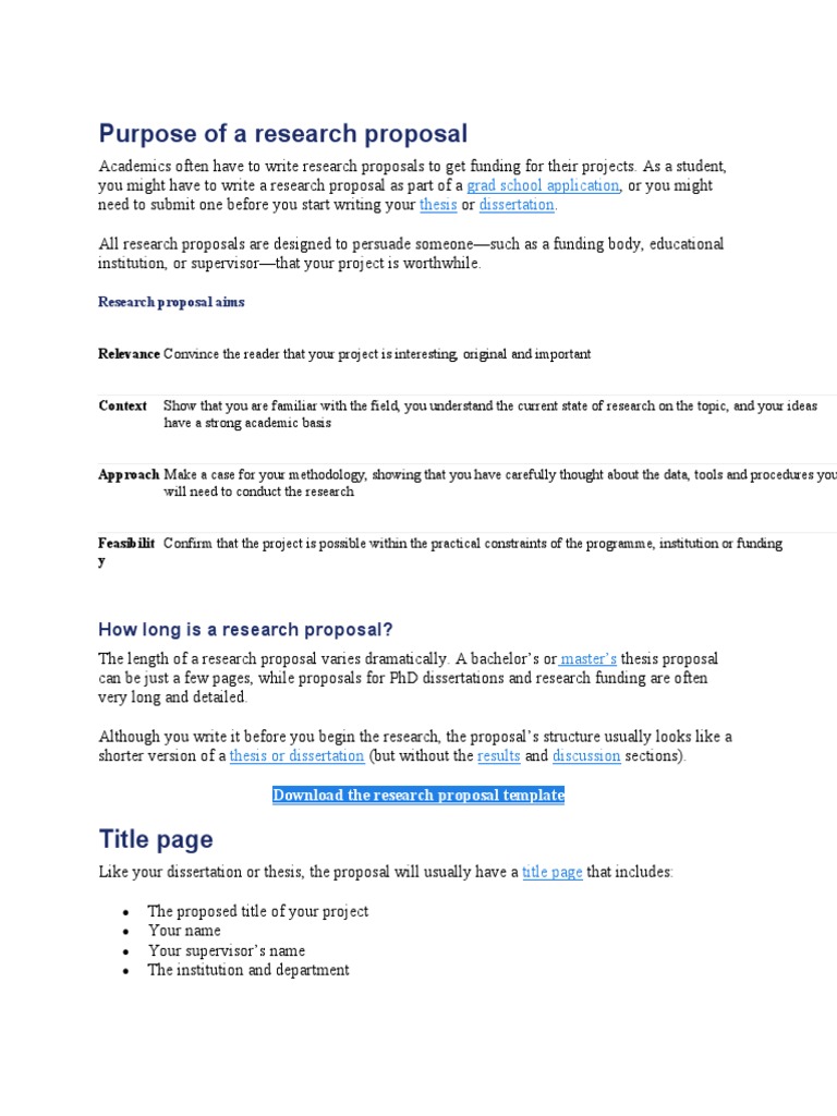 Research Proposal Guide for Students | PDF | Thesis | Survey Methodology