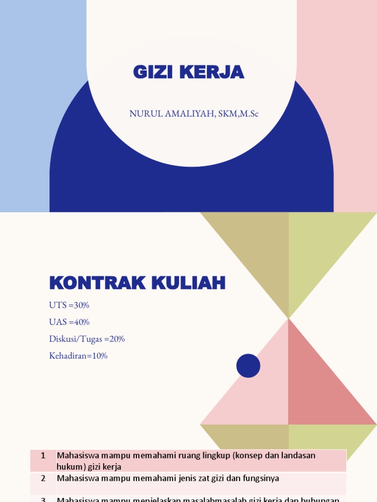 Gizi Kerja: Konsep dan Implementasi | PDF | Kesehatan Holistik