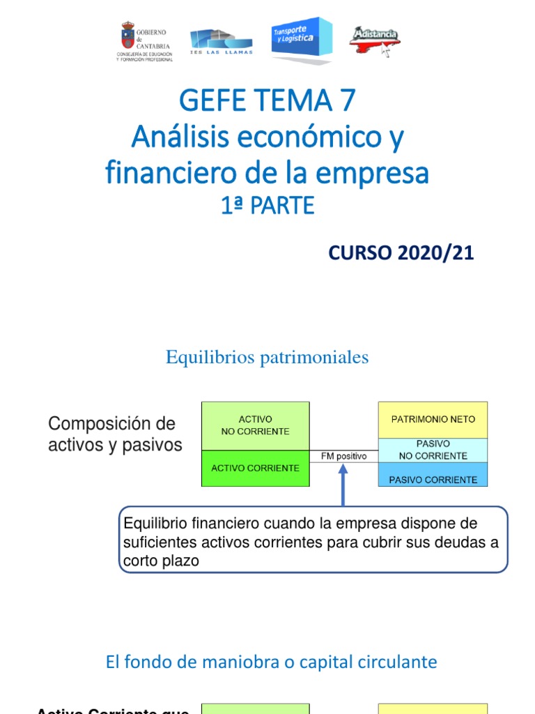 GEFE T7 AEF 1parte 2021 | Descargar gratis PDF | Capital de trabajo | Hoja de balance
