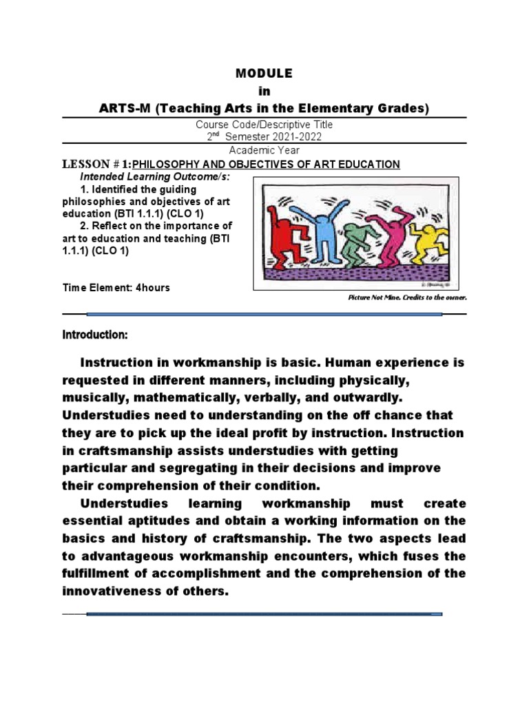 MODULE in ARTS M 215 1 | PDF | Teaching Method | Psychology