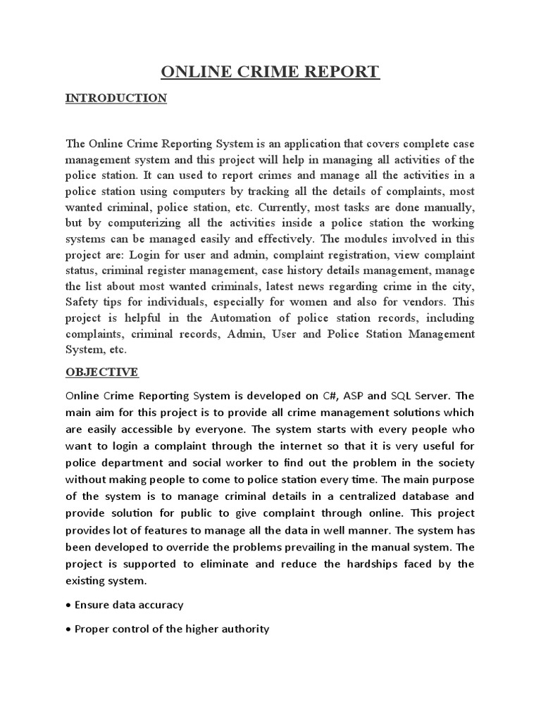 Online Crime Report | PDF | C Sharp (Programming Language) | Java ...