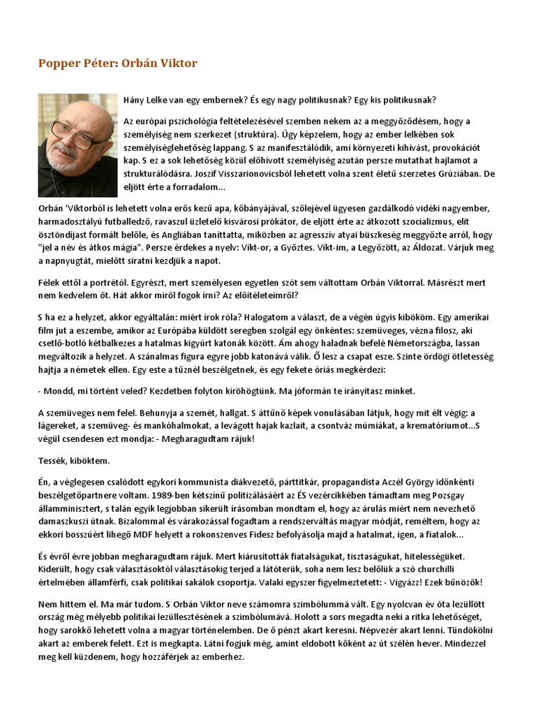 Popper Peter Orban Viktor | PDF