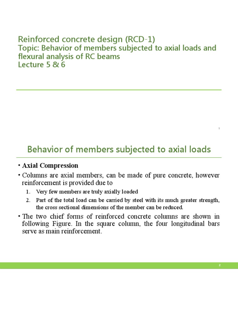 Behavior of Members Subjected To Axial Loads | PDF | Deformation (Engineering) | Beam (Structure)