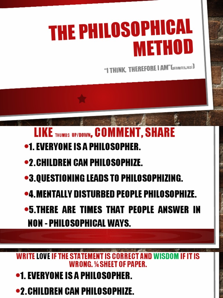The Philosophical Method | PDF | Wisdom | Inquiry