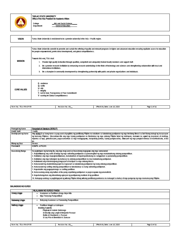 New Obtl SOSLIT Revised | PDF