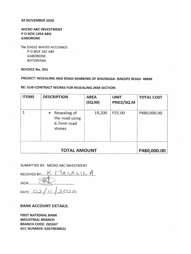 Resealing Invoice - Micro Arch | PDF