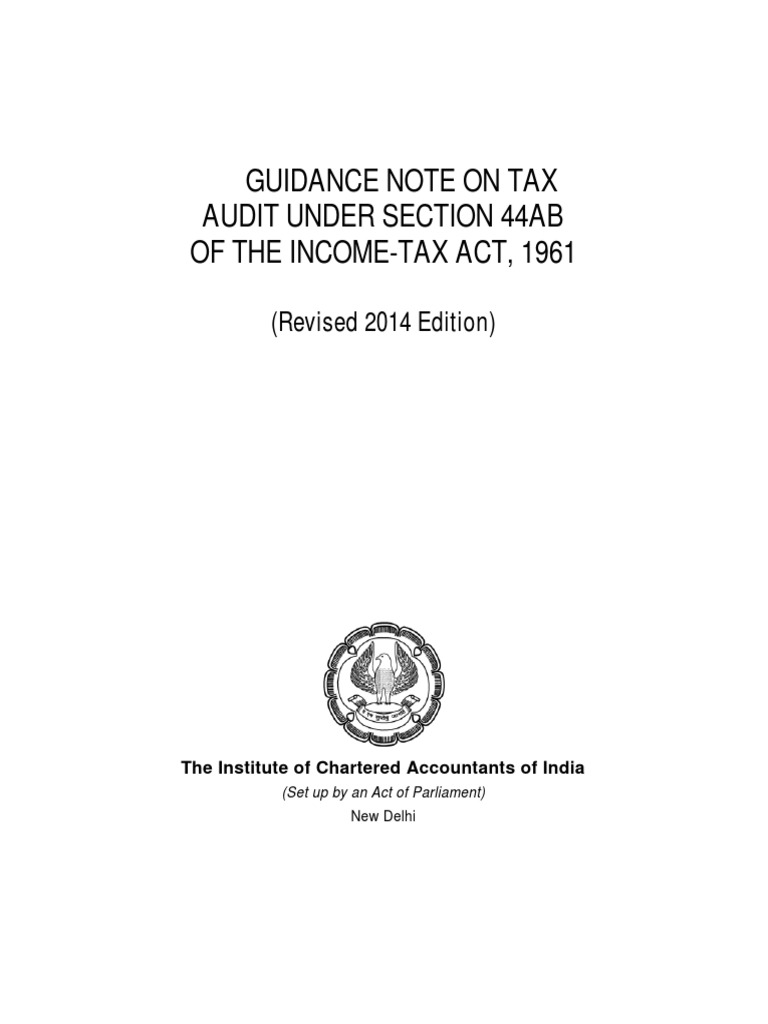 Guidance Note On Tax Audit | PDF | Audit | Expense