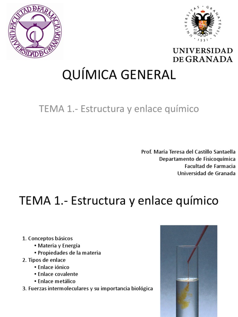 Tema 1 Quimica Pdf Enlace Químico Enlace Covalente