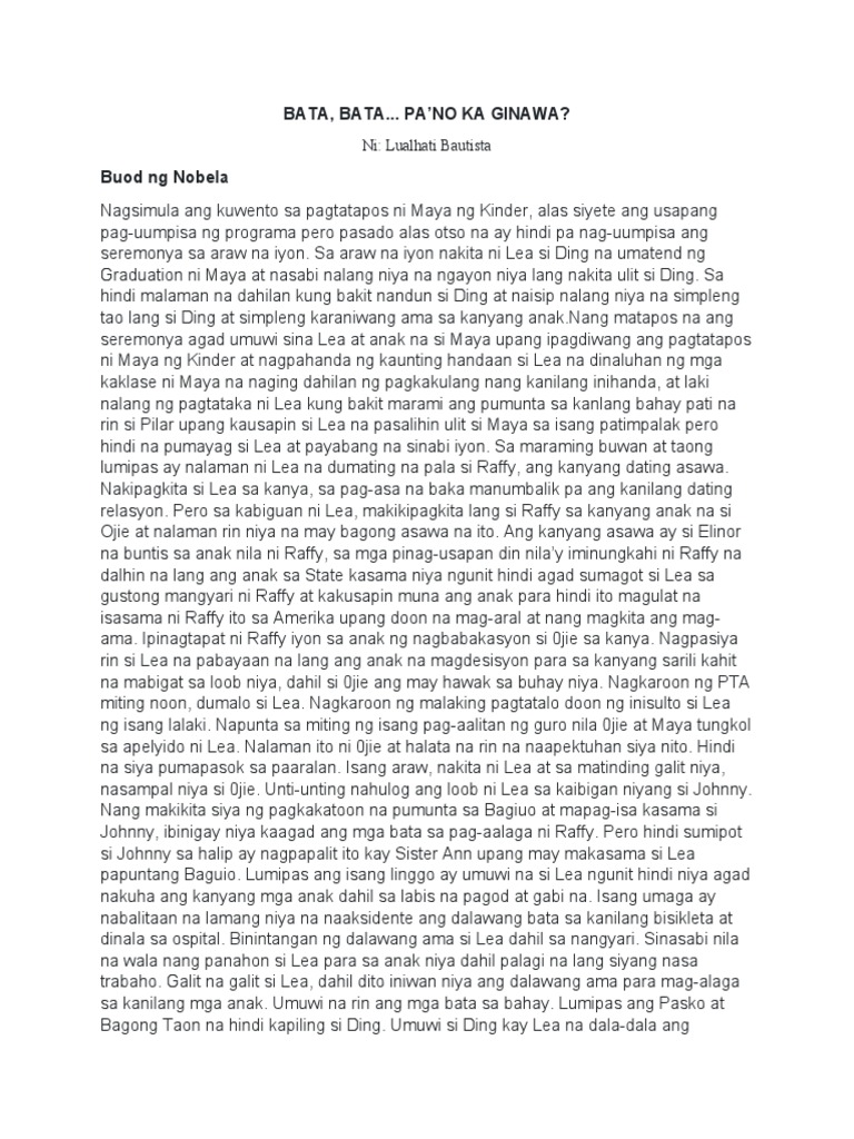 BATA Bata Pano Ka Ginawa | PDF