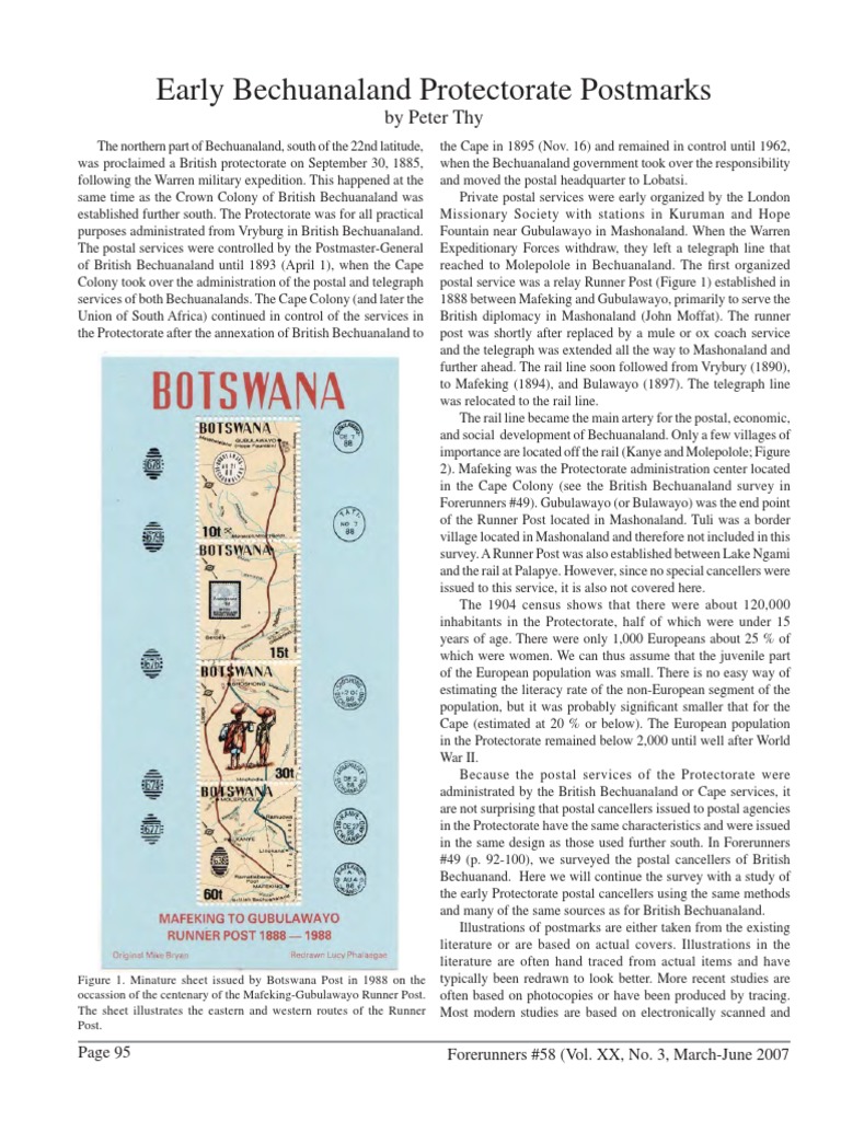 Botswana - Bechuanaland - Early Postmarks | PDF | Written Communication ...