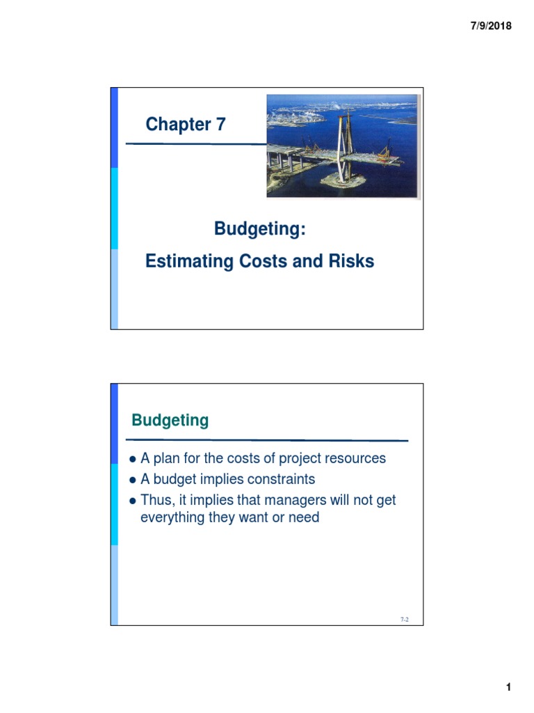 Project Budgeting: Estimating Costs & Risks | PDF | Top Down And Bottom ...