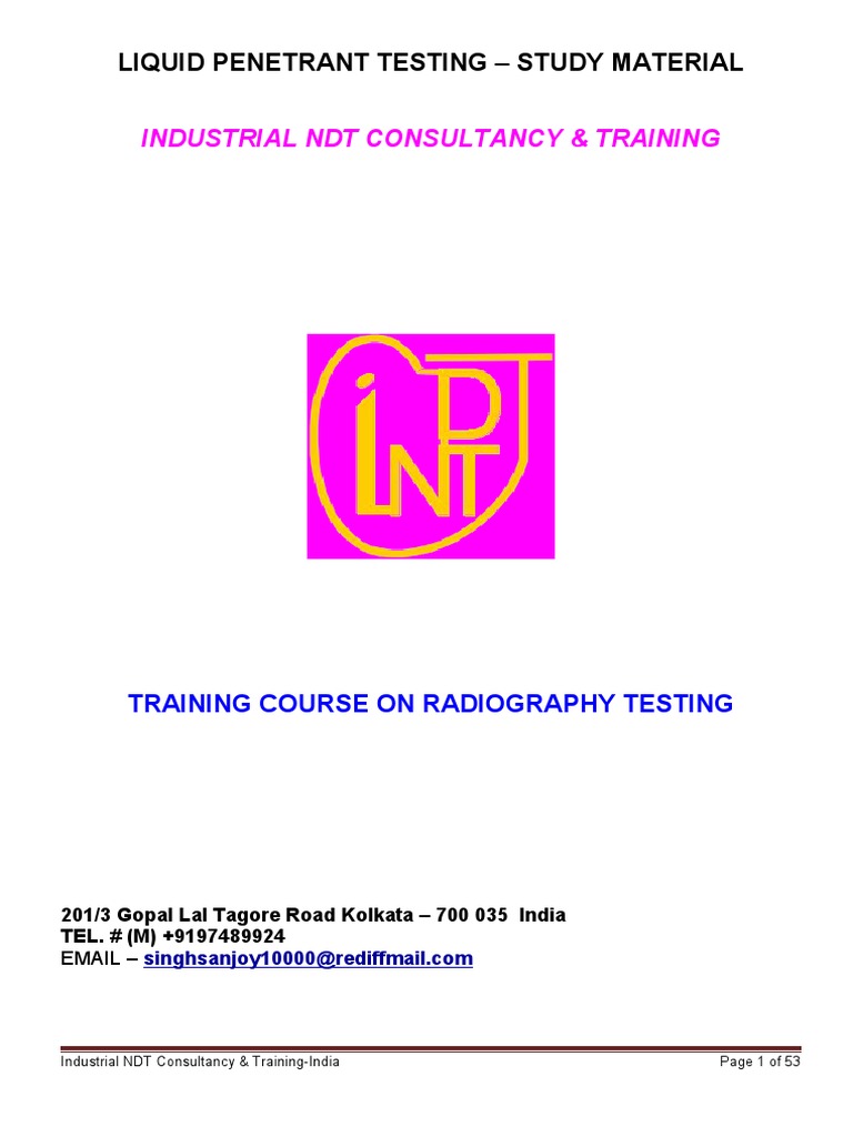 Liquid Penetrant Testing Overview | PDF | Wetting | Chemical Substances