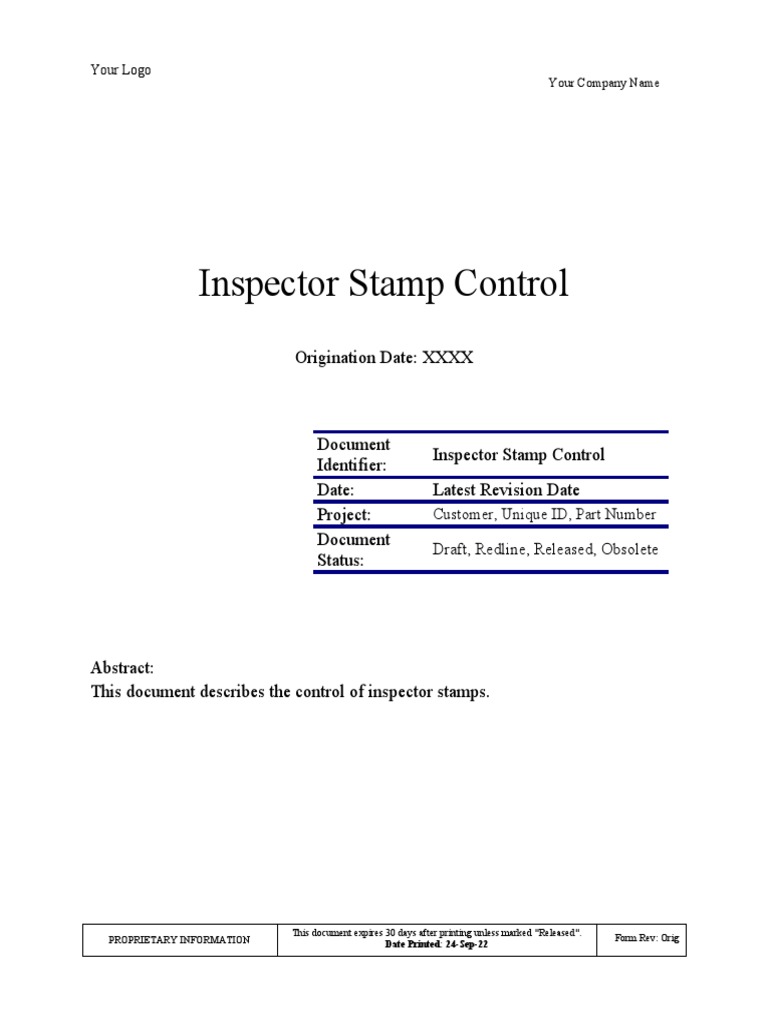 Inspector Stamp Control | PDF | Identity Document | Document