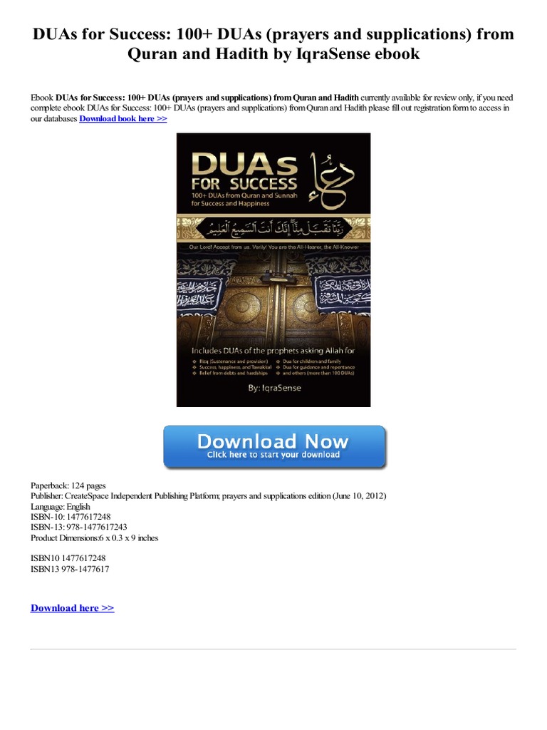 Duas For Success: 100+ Duas (Prayers and Supplications) From Quran and ...