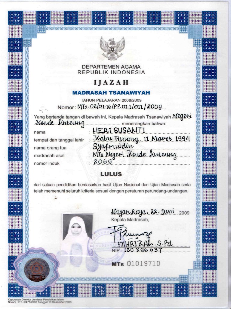 Ijazah SMP | PDF