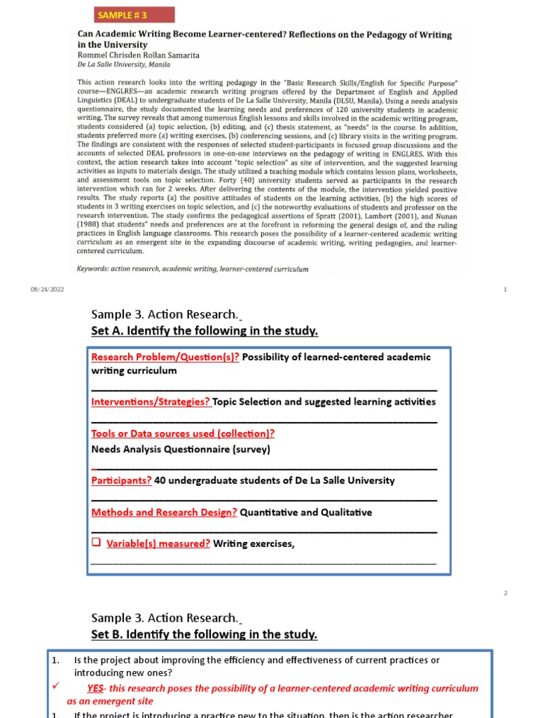 ChaChaWorkshop 4 Examining The Nature of Action Research Topics | PDF ...