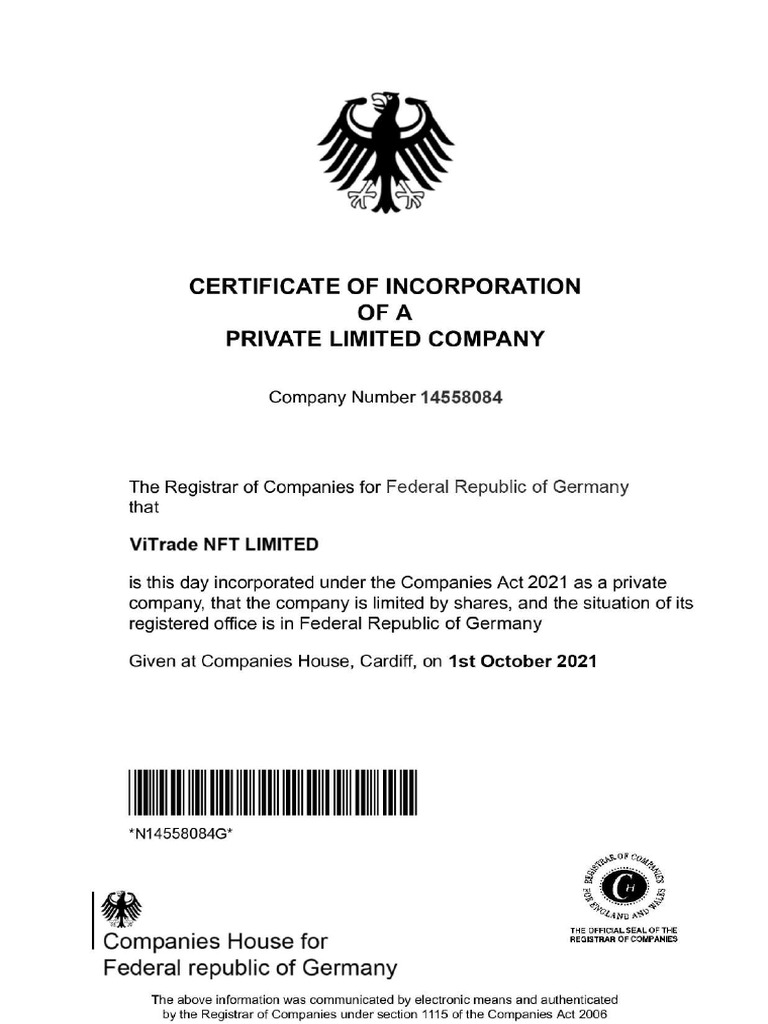 Vi Trade NFT Certificate | PDF