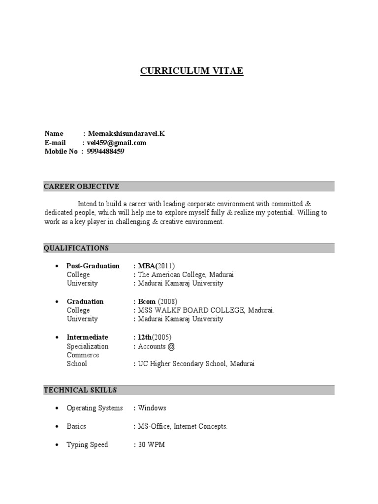 Meenakshi Resume | PDF | Computing | Communication