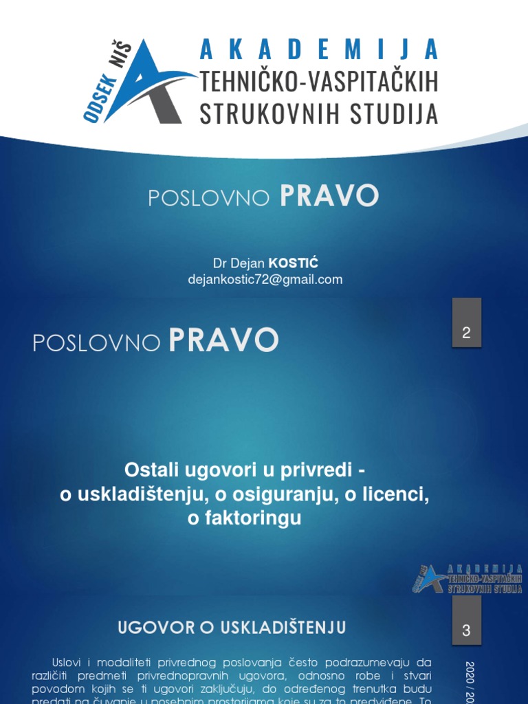 Ostali Ugovori U Privredi | PDF